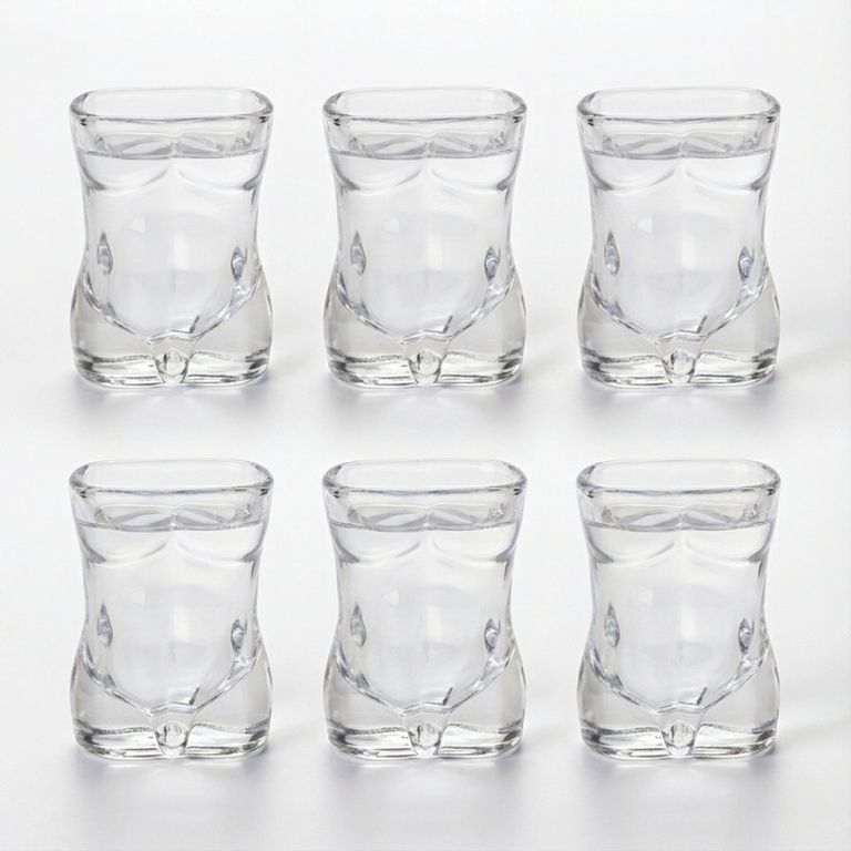 Vasos Shot de Vidrio con Silueta Masculina Set x6 PENTHA | falabella.com