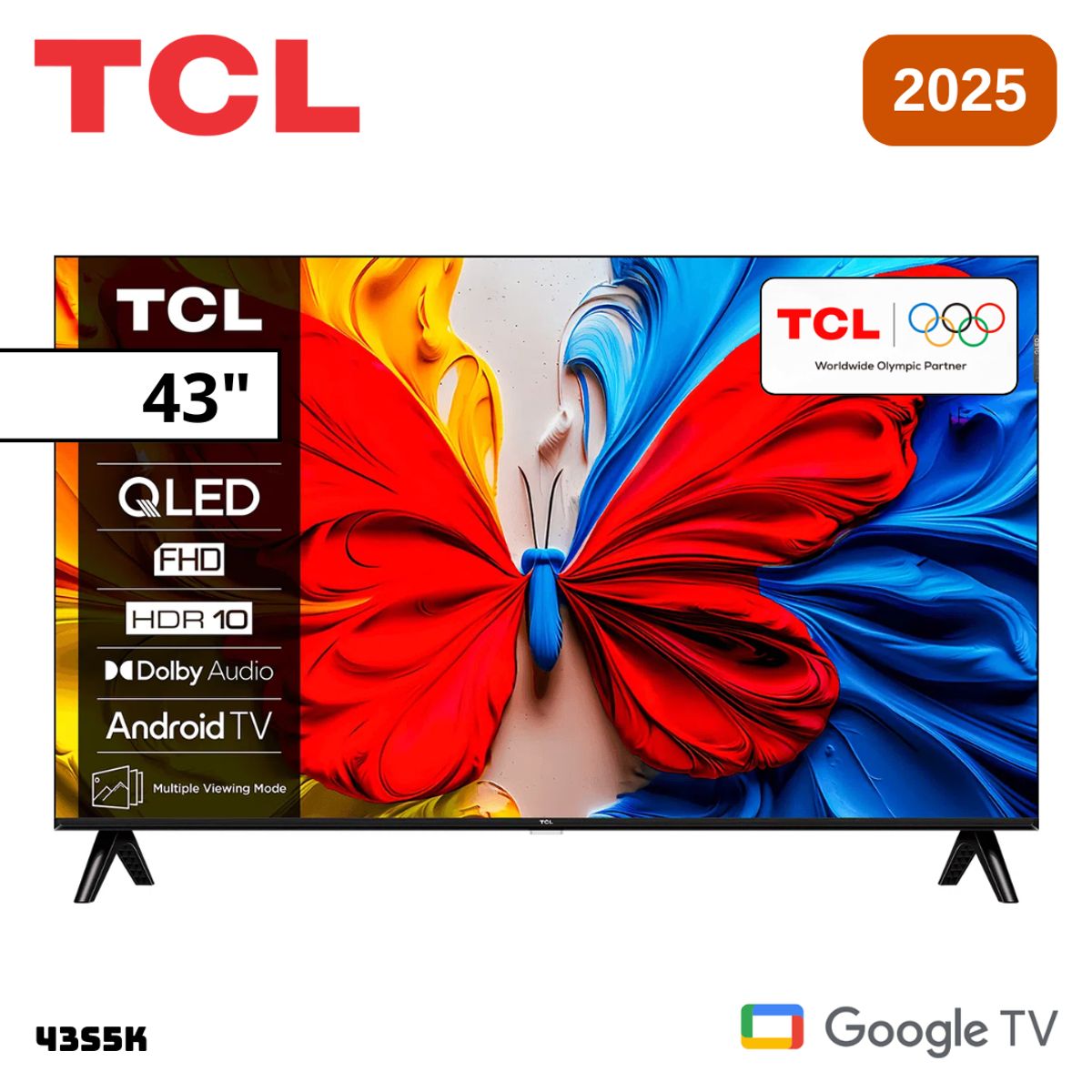 TELEVISOR TCL 43 QLED SMART TV GOOGLE TV FHD 2025 - 43S5K TCL ...