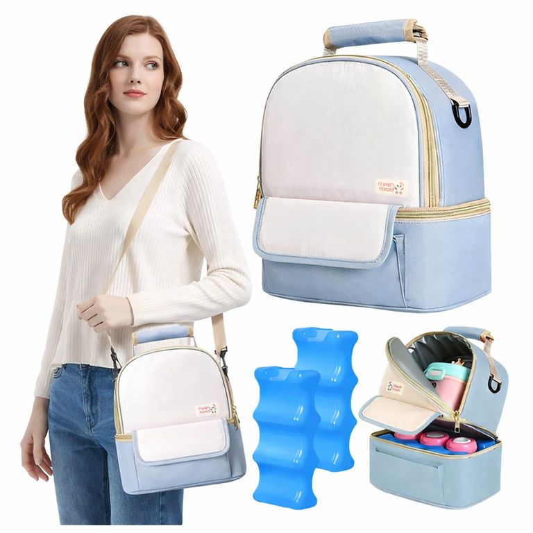 Cooler Bag Celeste para Leche Materna 3 Formas de Uso + 2 Bloques de ...
