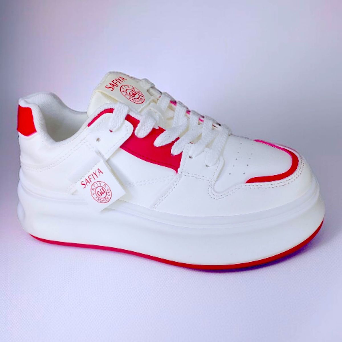 ZAPATILLA CON PLATAFORMA 4CM SAFIYA BLANCOROJO - V325 GENERICO ...