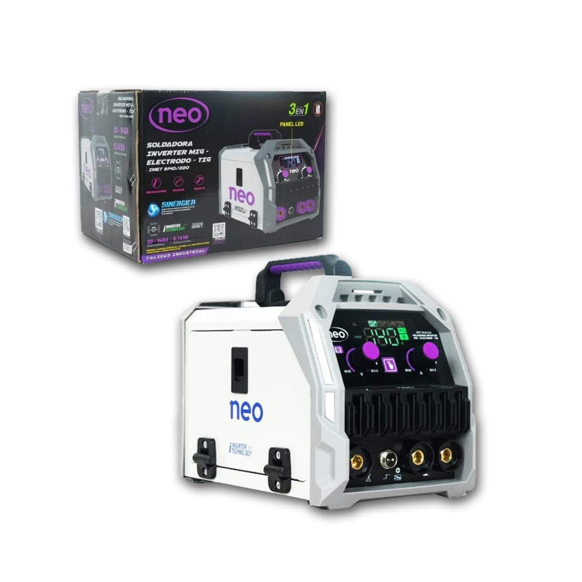 Soldadora Inversora Mig Flux 140A NEO + Careta Fotosensible Neo NEO ...