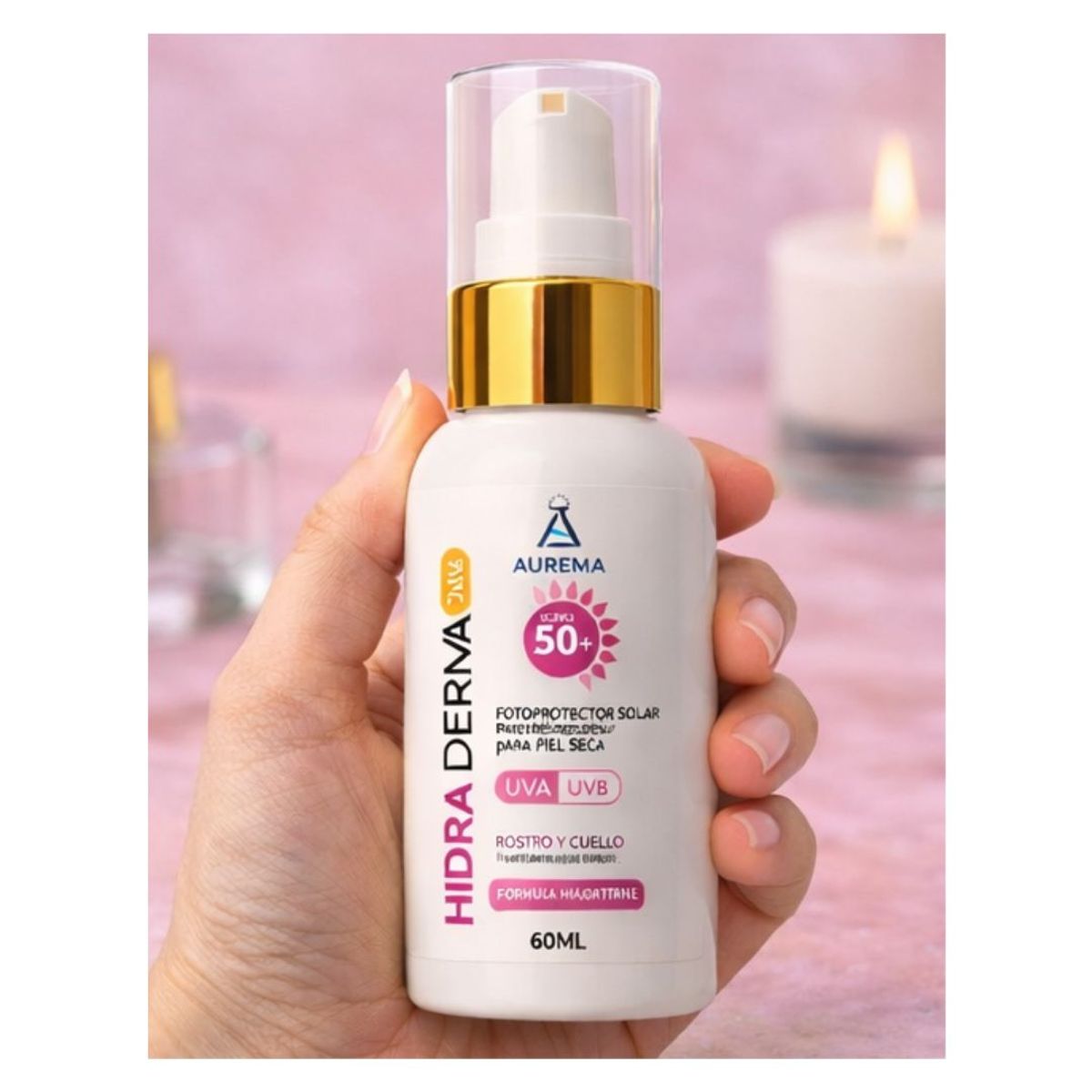 Protector Solar Facial Aurema Hidra Derma SPF 50+ Hidratación Profunda ...