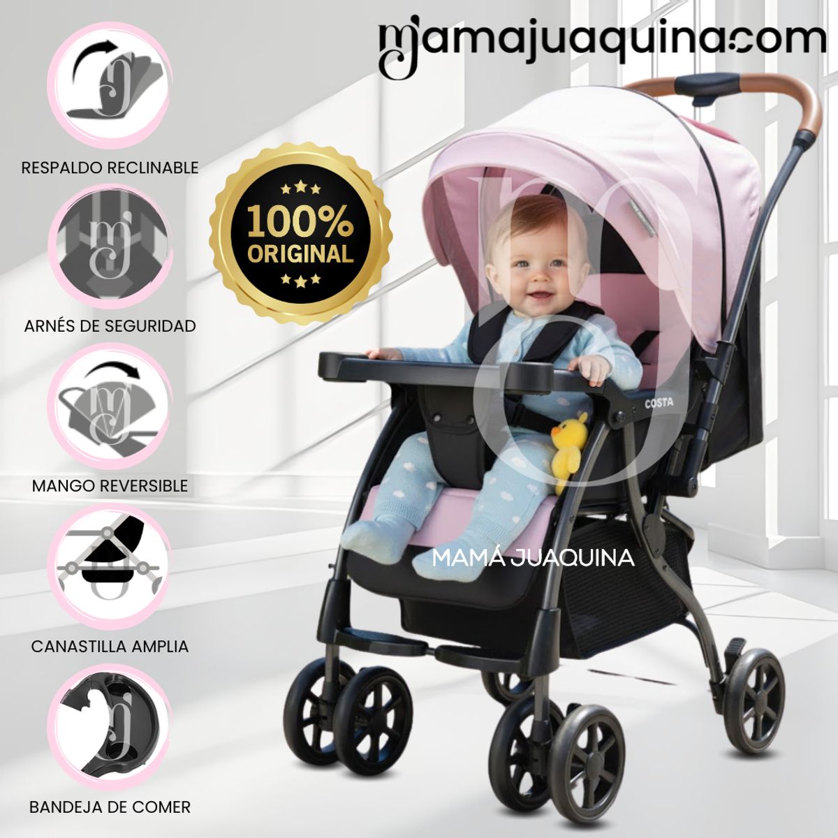 Coche Cuna Premium «COSTA» Edición Limitada Pink BABY | falabella.com