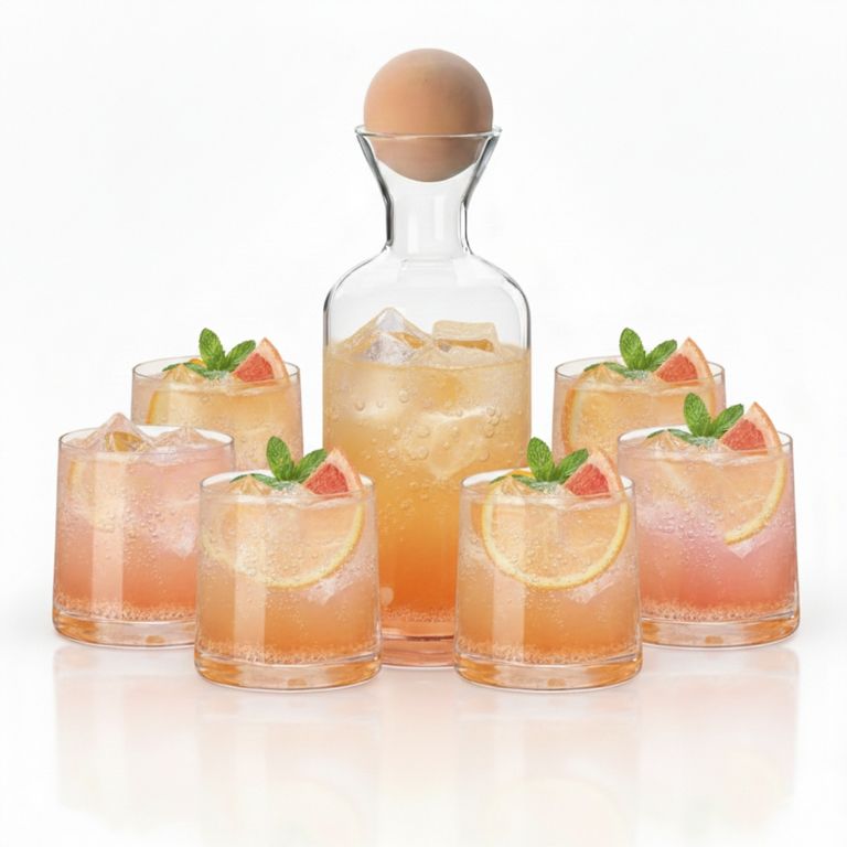 Set Jarra de Vidrio más 6 Vasos con Tapa de Madera | Sodimac Perú