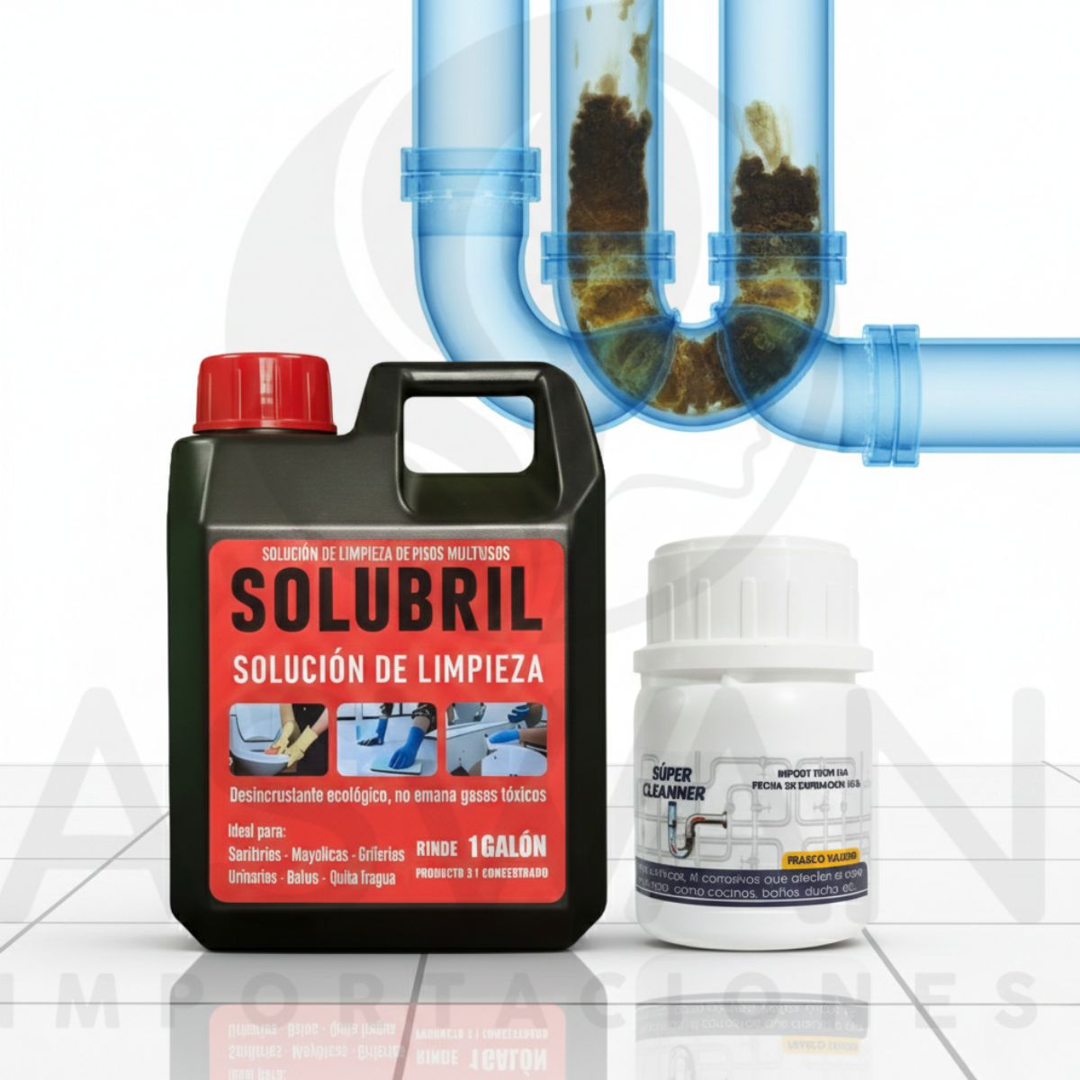 Pack Solución De Pisos Solubril + Desatorador De Tuberías GENERICO ...