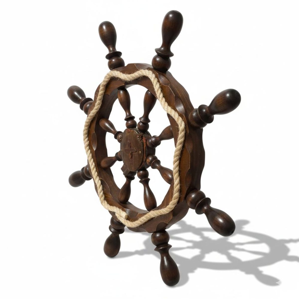 Timón de Barco Decorativo de Madera con cuerda – 1 Metro, Tallado a ...