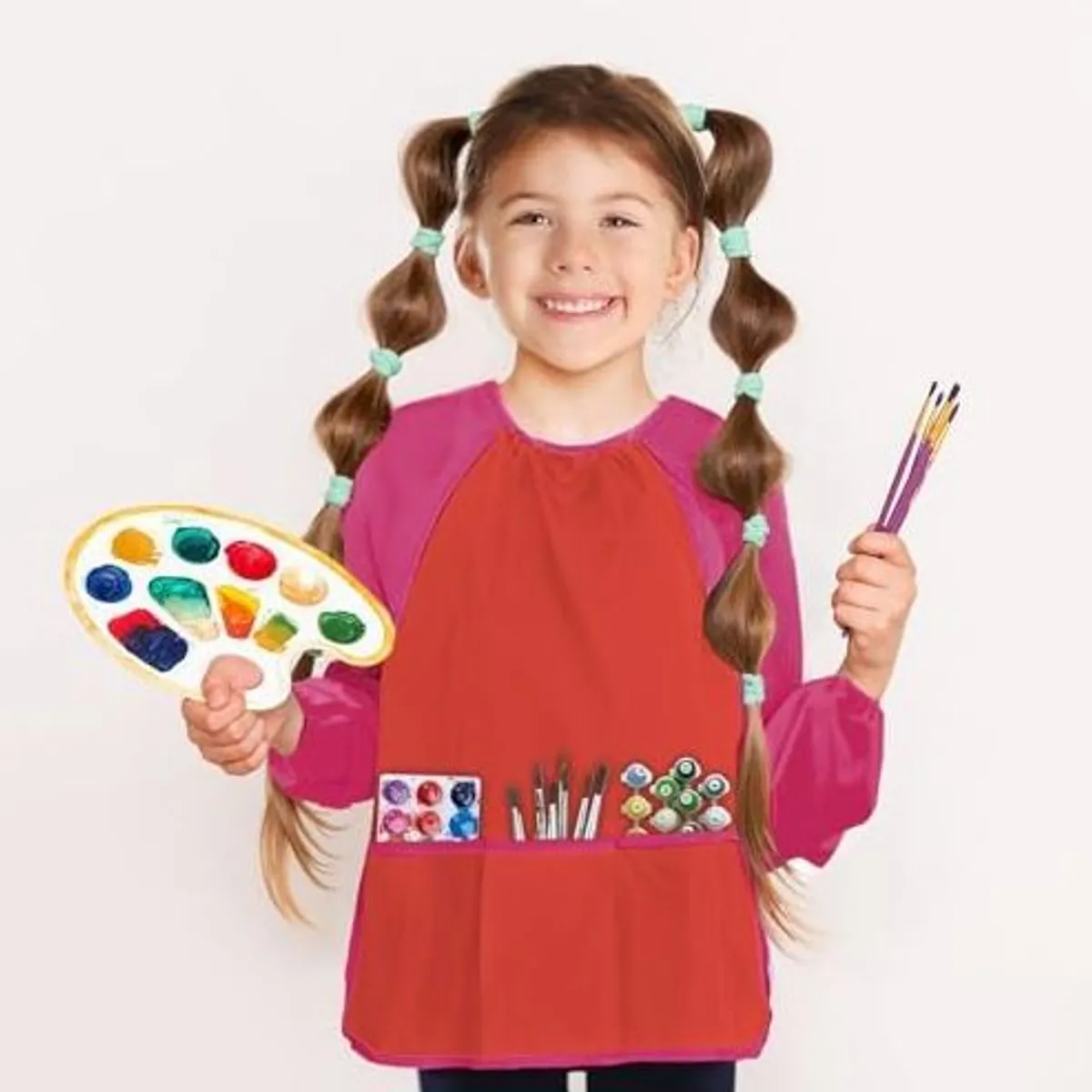 Mandil Impermeable de Arte Niños de 5 a 7 años Rojo GENERICO ...