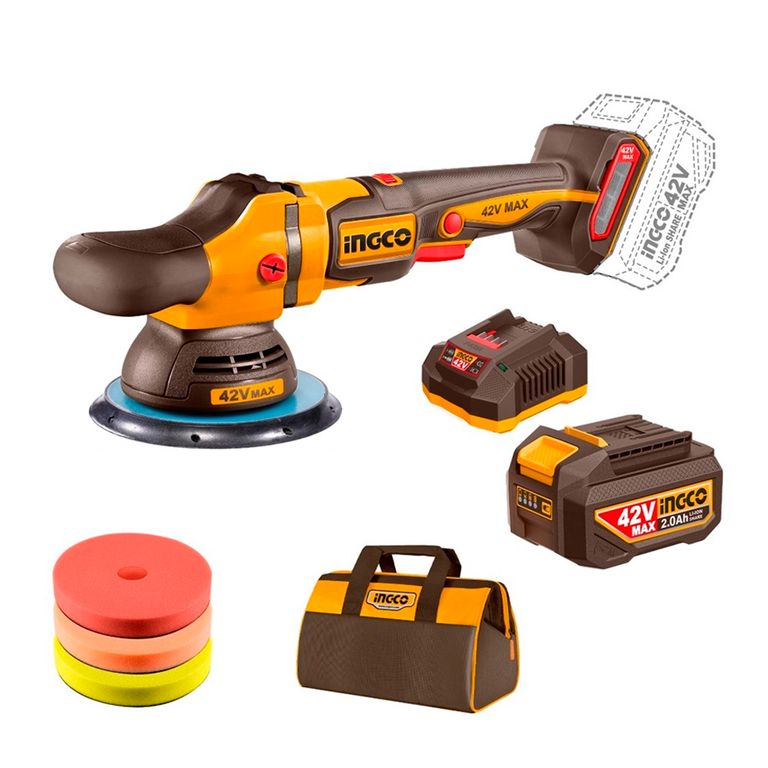 Pulidor 6 Ingco 42V Batería y Cargador 2Ah Bolso APLI42151 INGCO ...