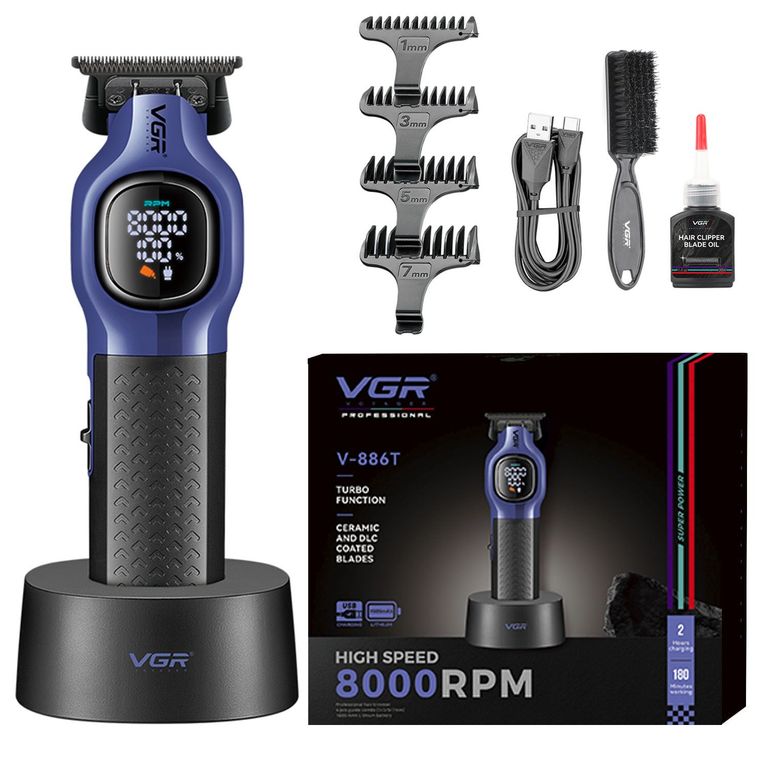 Maquina Corta Pelo Barba Trimmer Vgr V-886t Inalámbrica Con Base Color ...