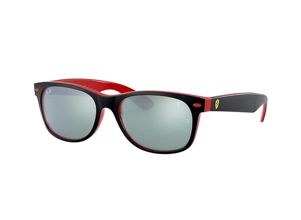 Ray‑Ban Scuderia Ferrari Negro Mate sobre RojoFlash Plateado 55 mm ...