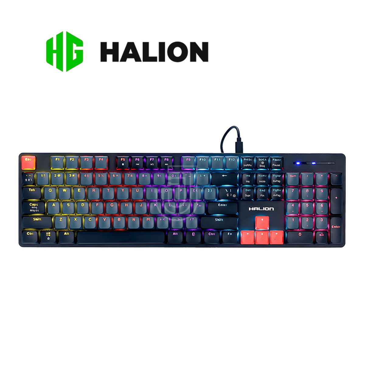 TECLADO MECANICO GAMER HALION DROGO GRISS HA-K947G-RAINBOW. RED SWITCH ...