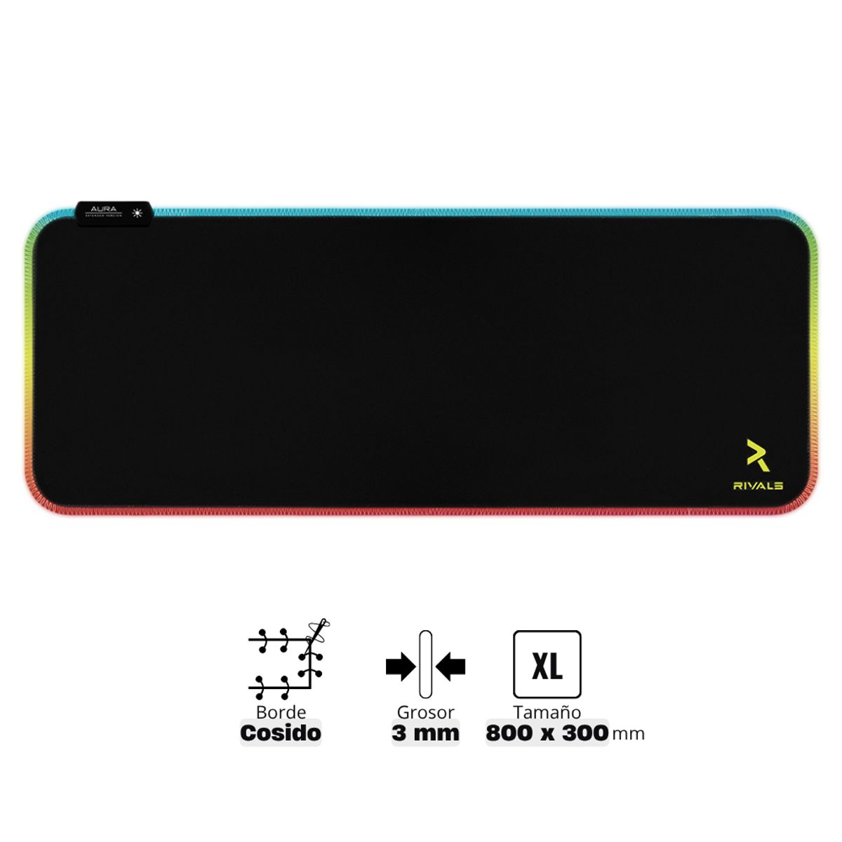 Mousepad Aura Extended RGB 800 x 300 x 3 mm RIVALS | Falabella Perú