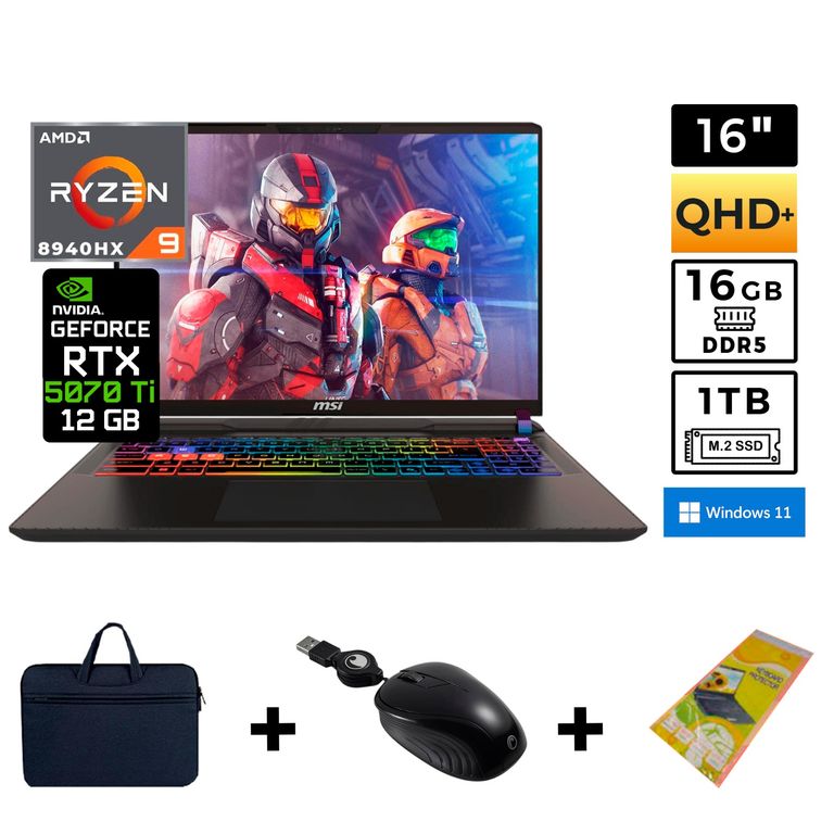 Laptop Gamer MSI Vector A16HX 16" 240hz Ryzen™ 9 8940HX 16GB DDR5 1TB ...