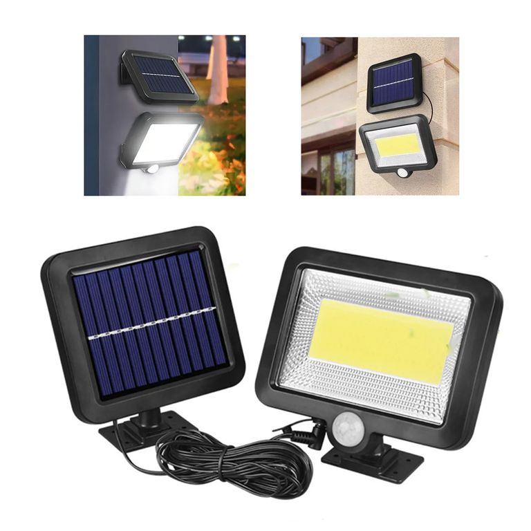 Lampara Reflector Luz LED para Exteriores Panel Solar con Cable SEISA ...