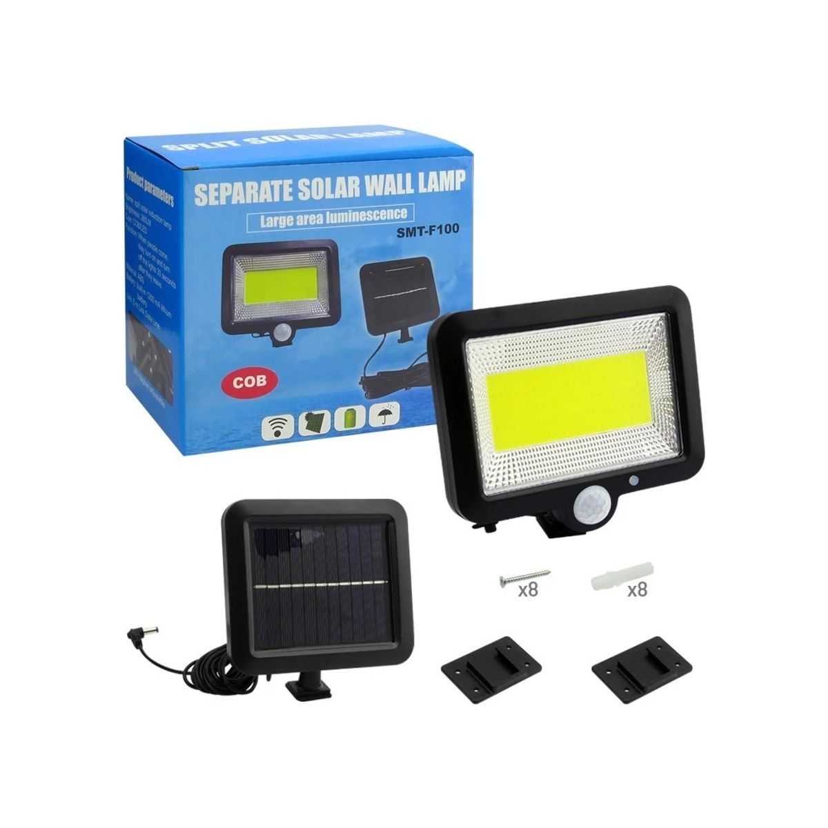 Lampara Reflector Luz LED para Exteriores Panel Solar con Cable SEISA ...