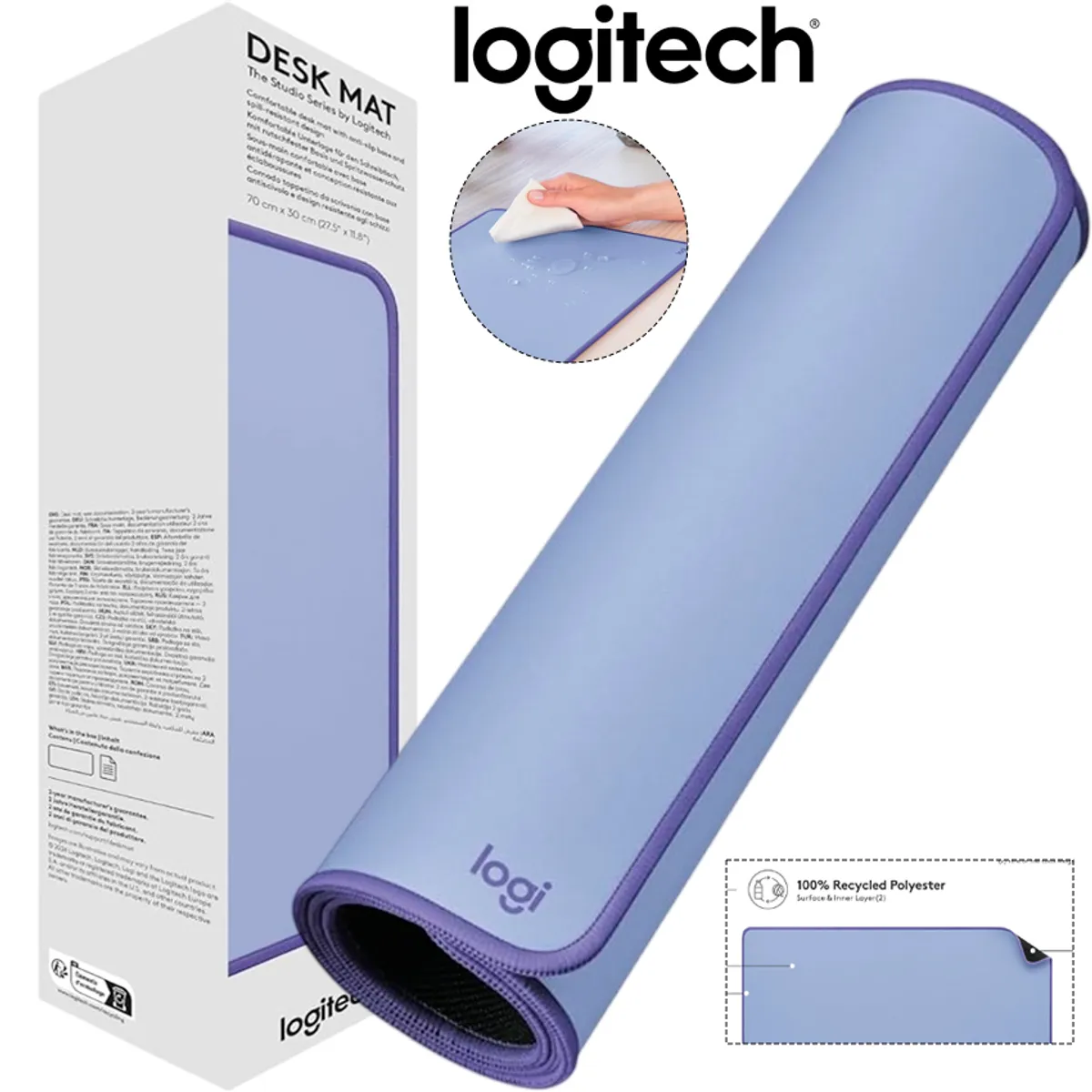 Mouse Pad Logitech Studio Series Lilac 700x300mm Anti Salpicaduras ...