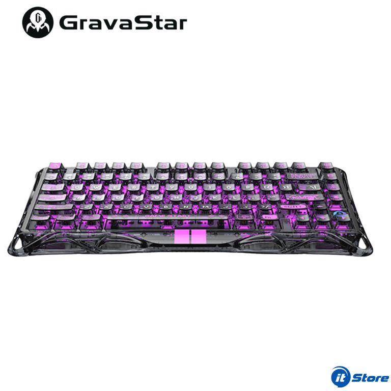 Teclado GravaStar MERCURY V75 HE Cableado Ingles LITE TRANSPARENT BLACK ...