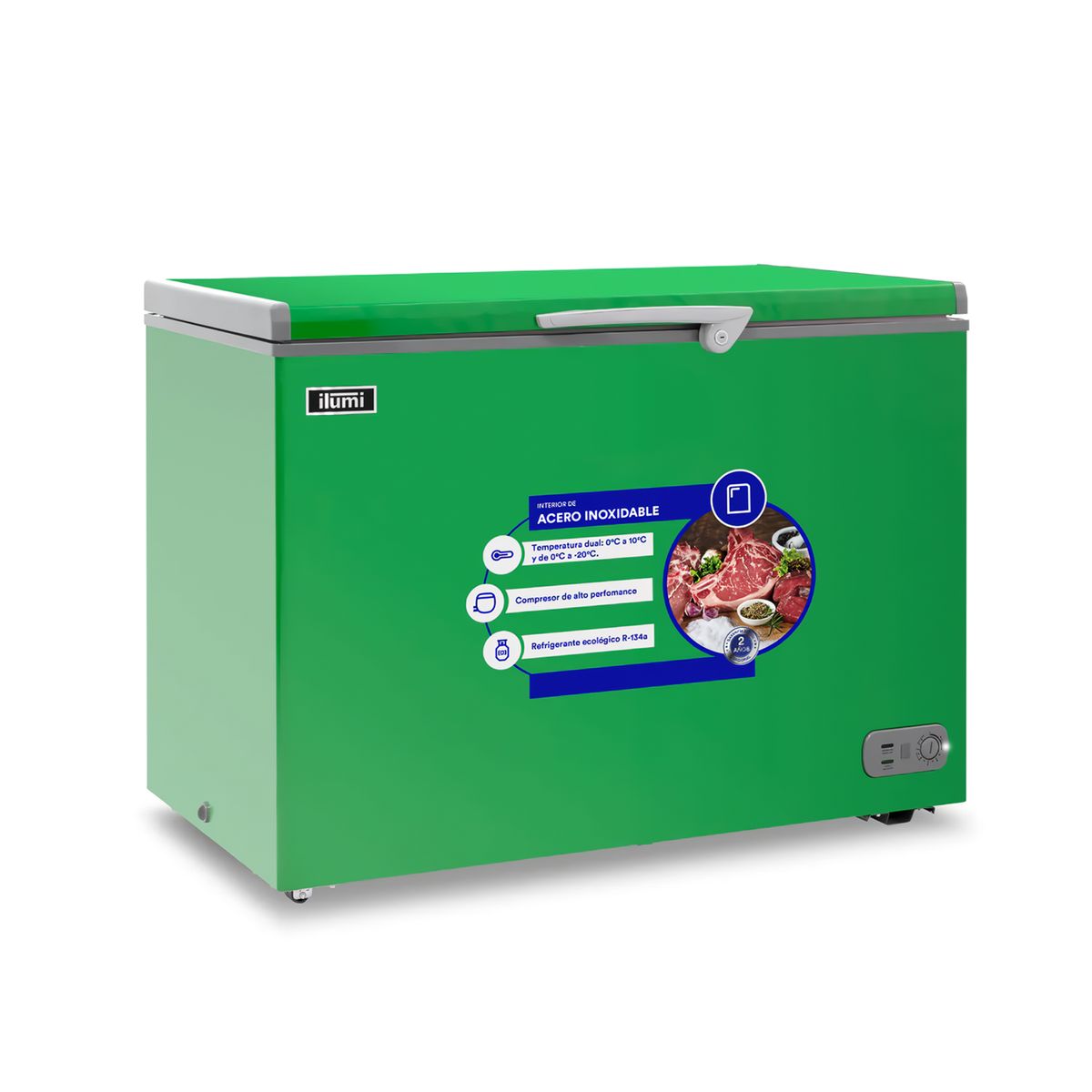 Congelador con Tina de Acero Inoxidable de 340 Litros TFI-3400GR Verde ...