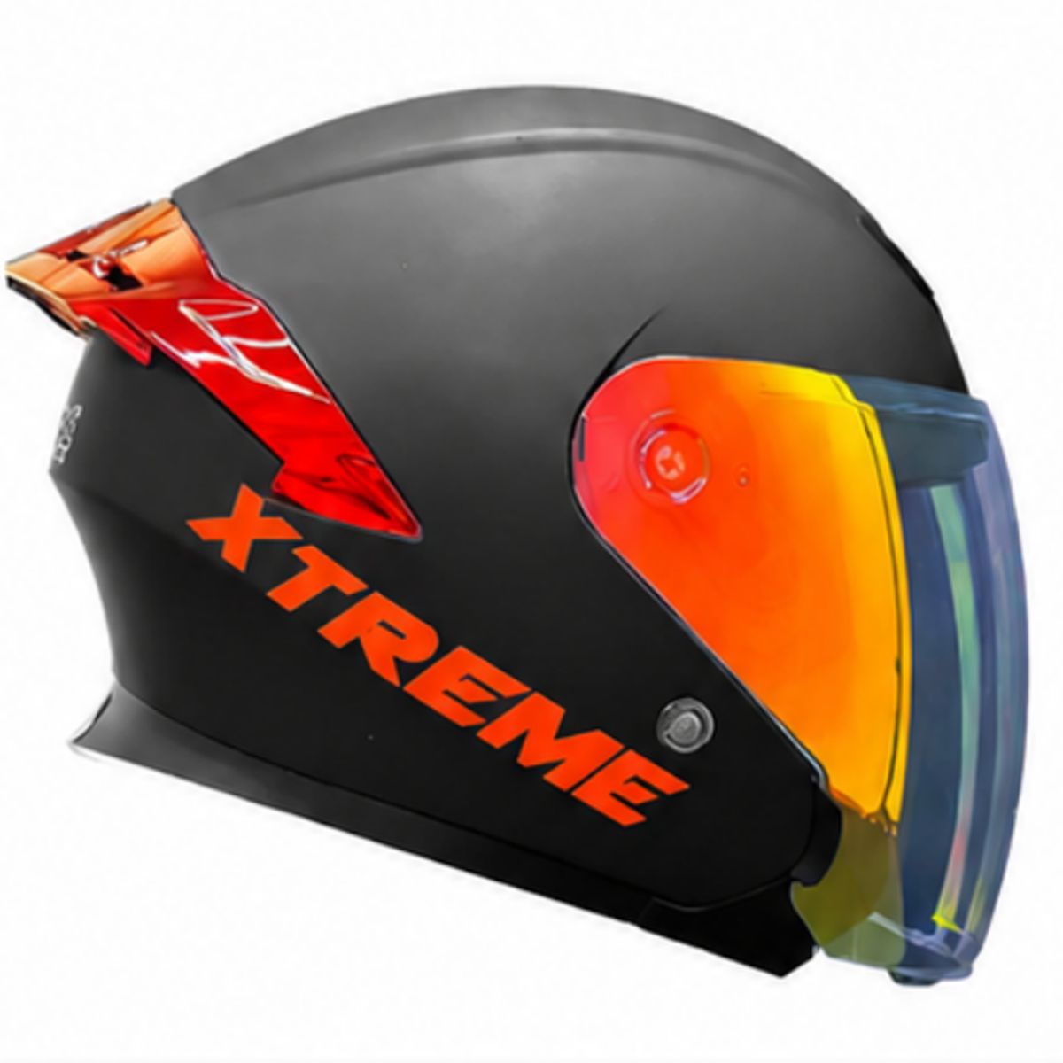 CASCO MOTO XTREME XT717 DOBLE VISOR NEGRO MATE REVO ROJO ABIERTO CES ...