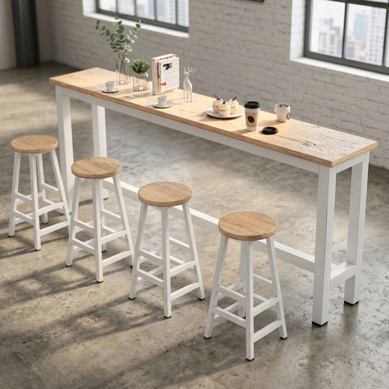 Juego Comedor Bar Rivendell Duna Blanco con Mesa y Bancas Coricha Home ...