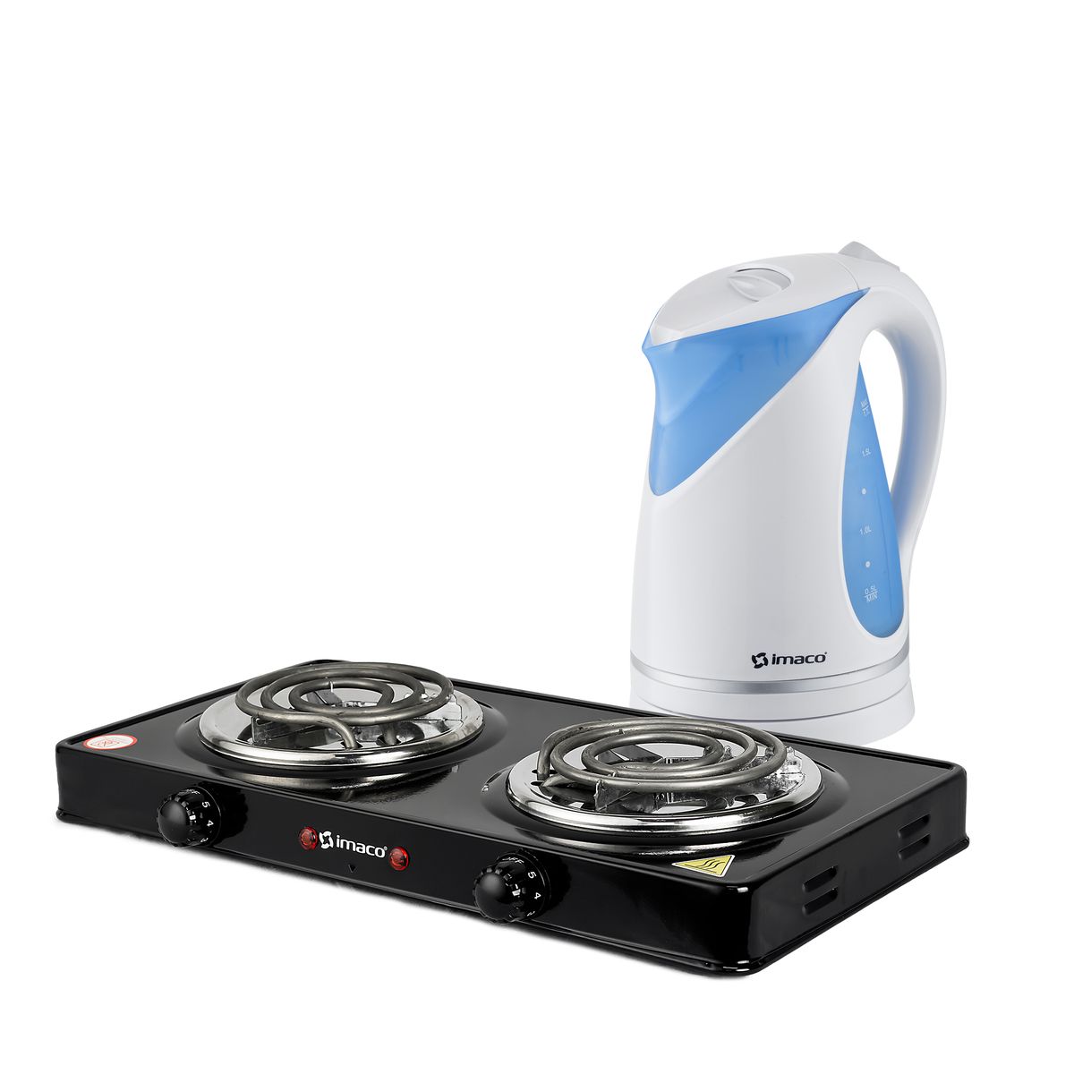 Combo cocina electrica 2 hornillas + hervidor 1.7 litros Imaco Imaco ...