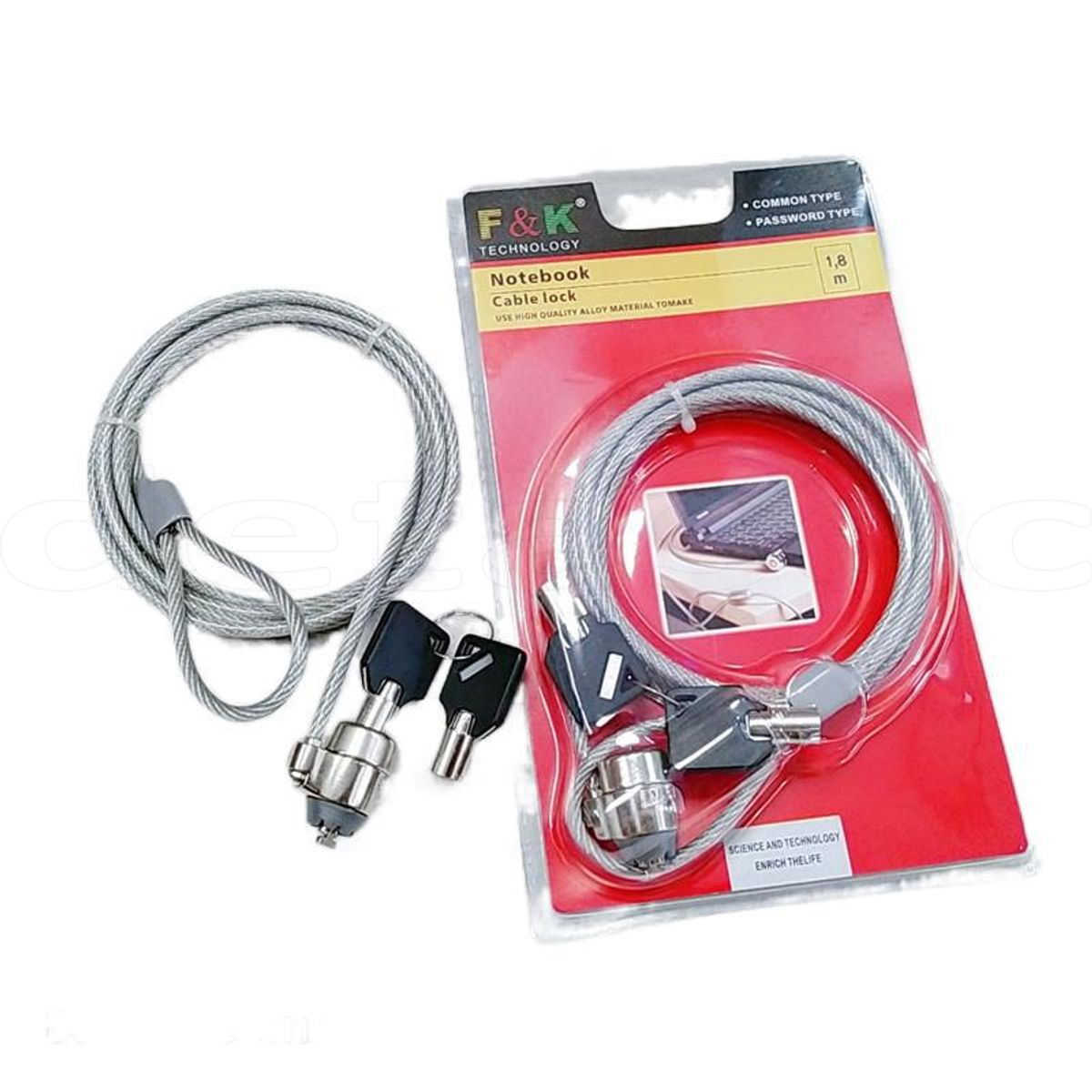 Cable De Seguridad Para Laptop - Con Llave - 1.8m De Acero GENERICO ...