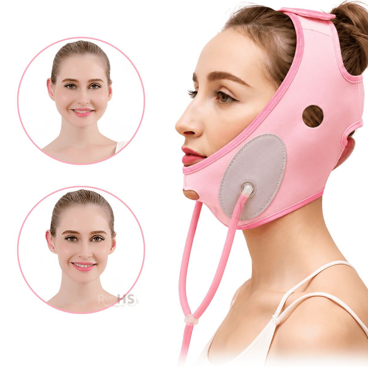 Banda Facial Reductora Ajustable Con Compresión Neumática Para Mentón Y ...