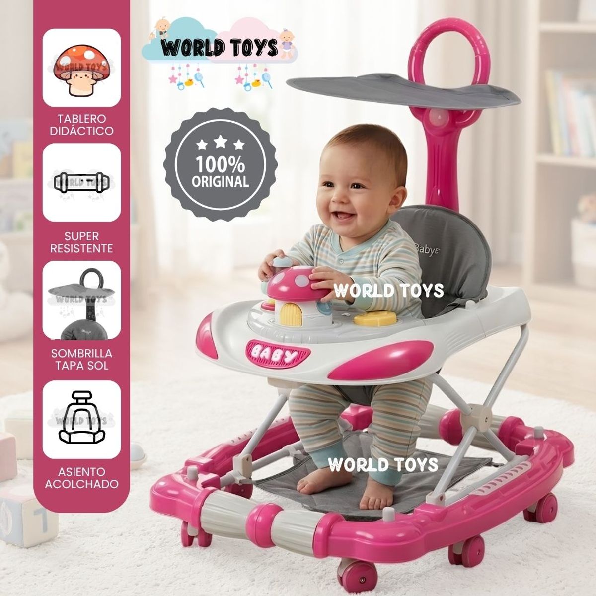 Andador con Tablero Didáctico «DONO» Edición Limitada Dark Pink Baby ...