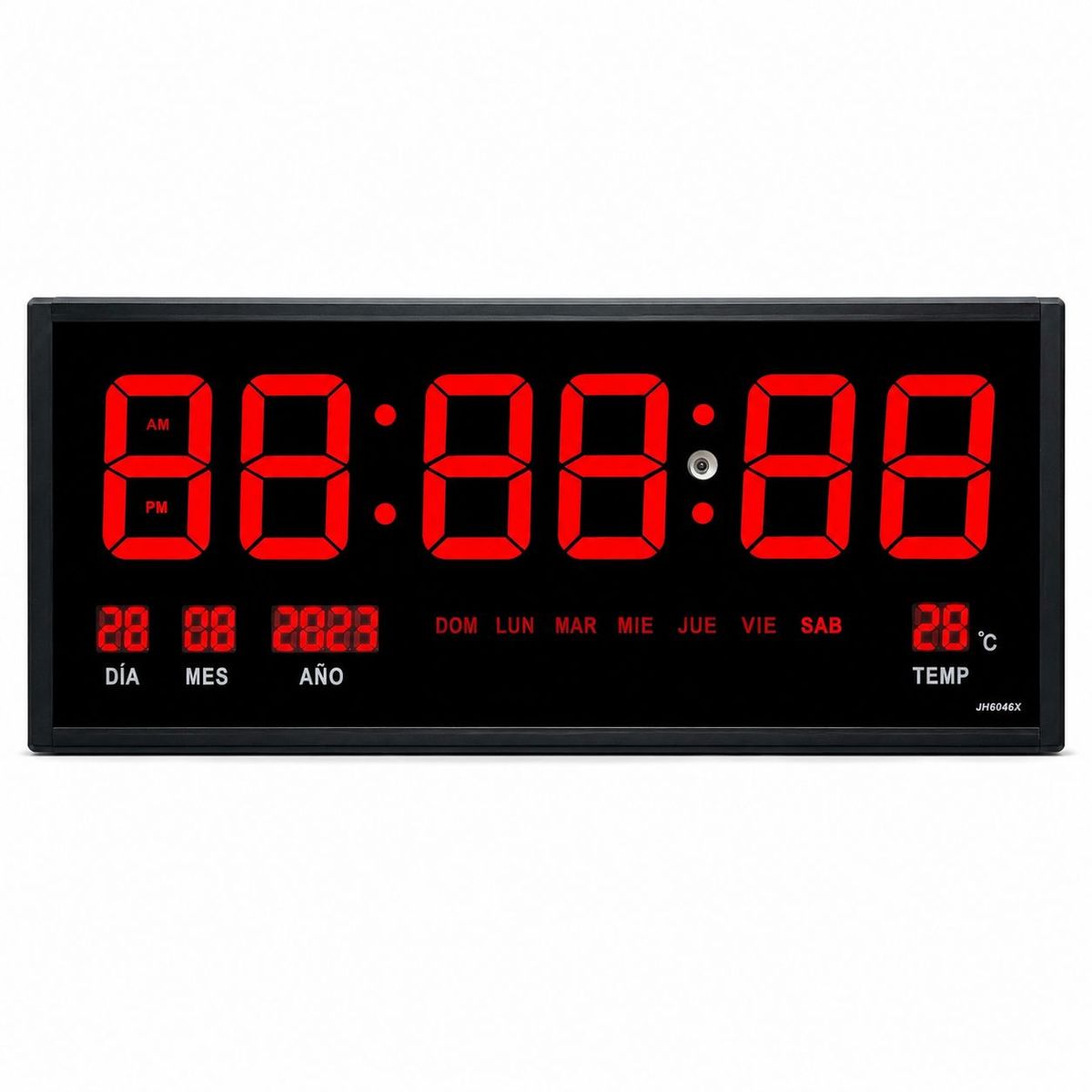 Reloj Digital LED de Pared Grande 60x26 cm con Fecha, Temperatura y ...