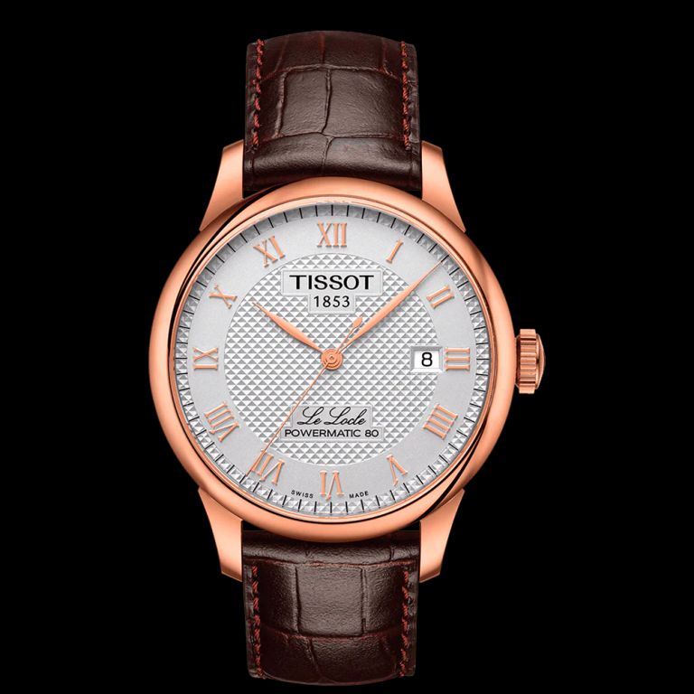 Reloj para Hombre Le Locle Powermatic 80 Marrón y Oro Rosa Tissot ...