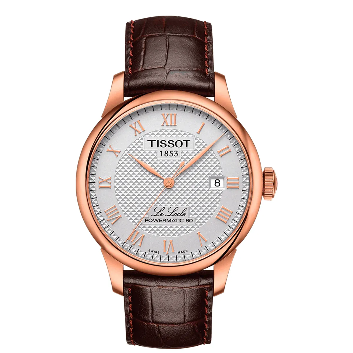 Reloj para Hombre Le Locle Powermatic 80 Marrón y Oro Rosa Tissot ...