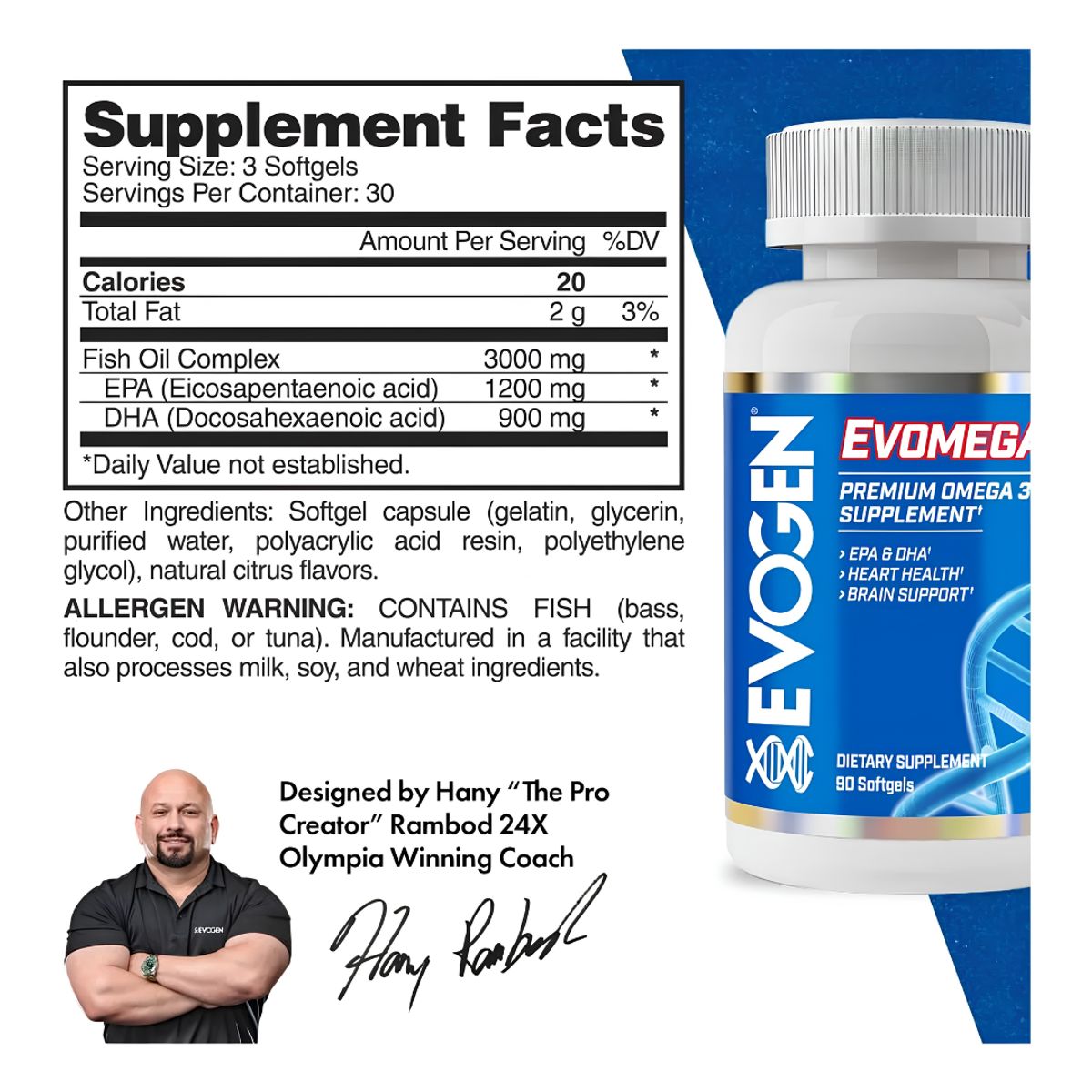 Omega 3 Evogen 3000 MG - 90 Cápsulas + Portaproteina EVOGEN | Falabella ...