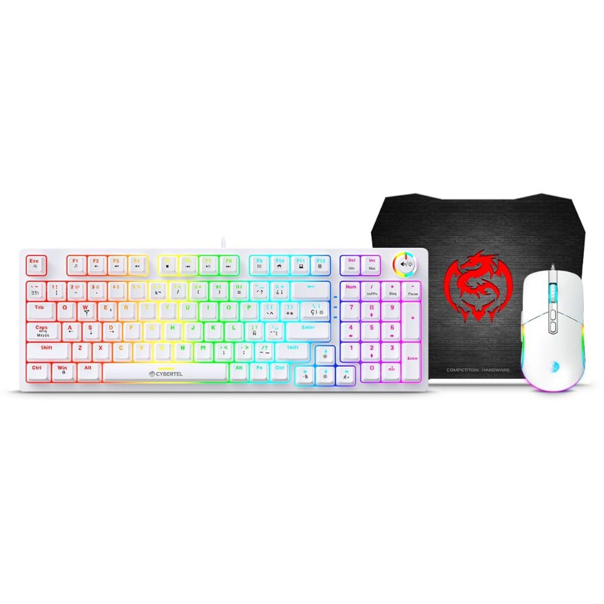 Kit Gamer Cybertel Striker GT1802W Teclado Mecánico + Mouse + Pad Mouse ...