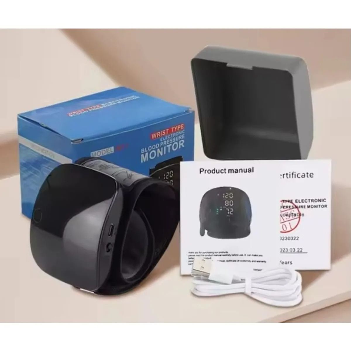 Tensiómetro De Muñecal Con Voz color negro Recargable GENERICO ...