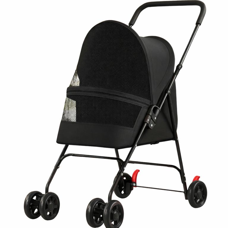 Coche Plegable 4 Ruedas Para Perros y Gatos Negro GENERICO | Falabella Perú