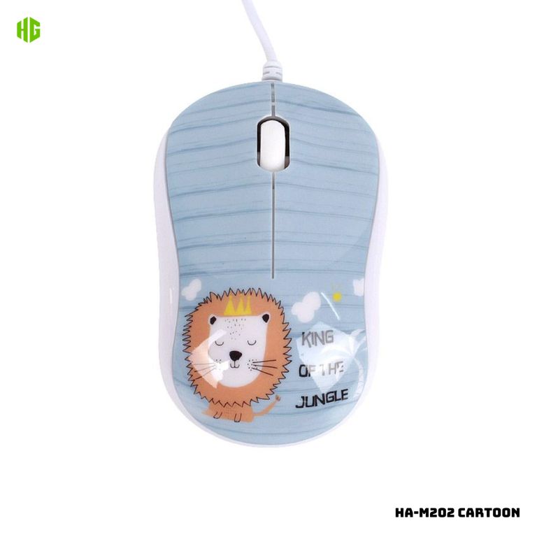 MOUSE ALAMBRICO PARA NIÑOS HALION HA-M202 1000 DPI - CARTOON LEONCITO ...