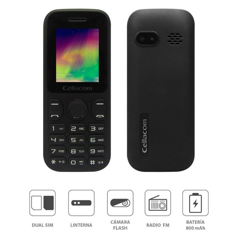 Teléfono Movil Cellacom M137 2G Dual SIM Negro CELLACOM | falabella.com