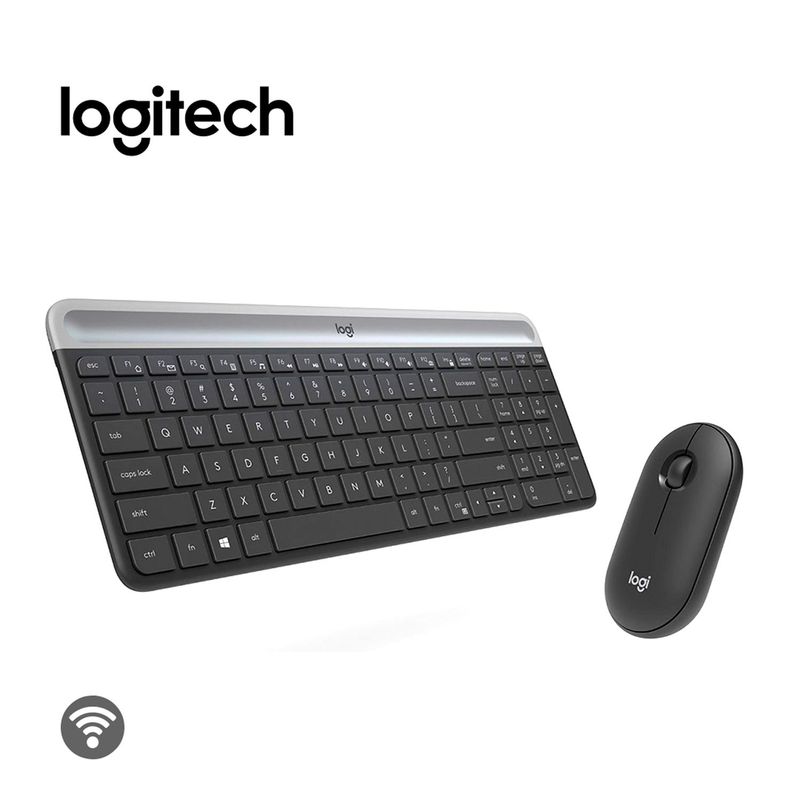 Kit Teclado Y Mouse Inalámbricos Logitech MK470 Slim Combo Negro ...