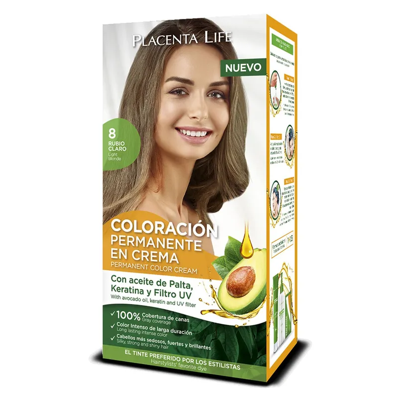 PLACENTA LIFE Tinte 8 Rubio Claro Kit PLACENTA LIFE | falabella.com