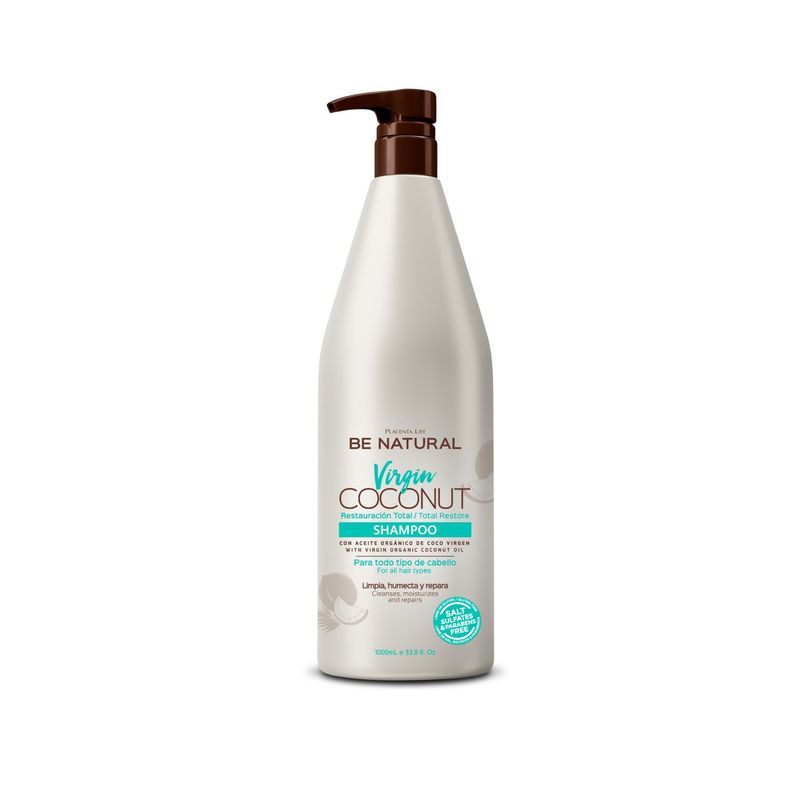 Shampoo Para Todo Tipo De Cabello Virgin Coconut 1 Litro Be Natural BE ...