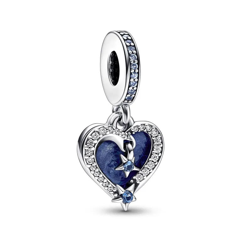 Charm Colgante doble Estrella fugaz celestial y corazón Mujer Pandora ...