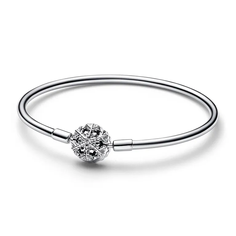 Brazalete-Pulsera rígido con broche Copo de nieve reluciente Mujer ...
