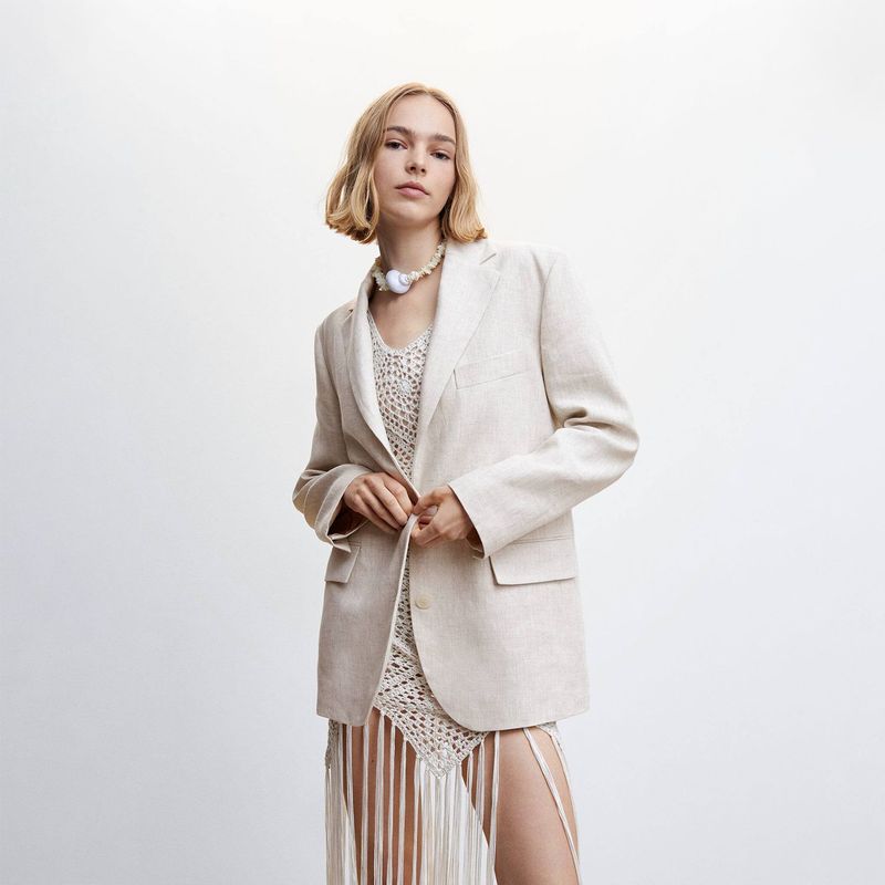 Blazer Lino Mujer Mango Mango Falabella