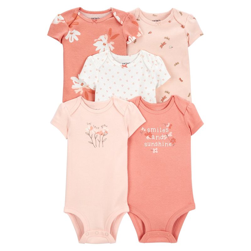 Body Bebé Niña Pack X5 Algodón Carters | Falabella Chile
