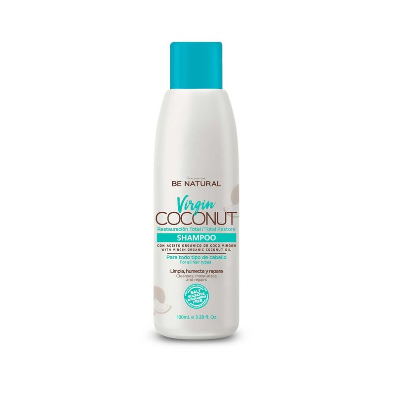 Shampoo Para Todo Tipo De Cabello Virgin Coconut 100ml Be Natural BE ...