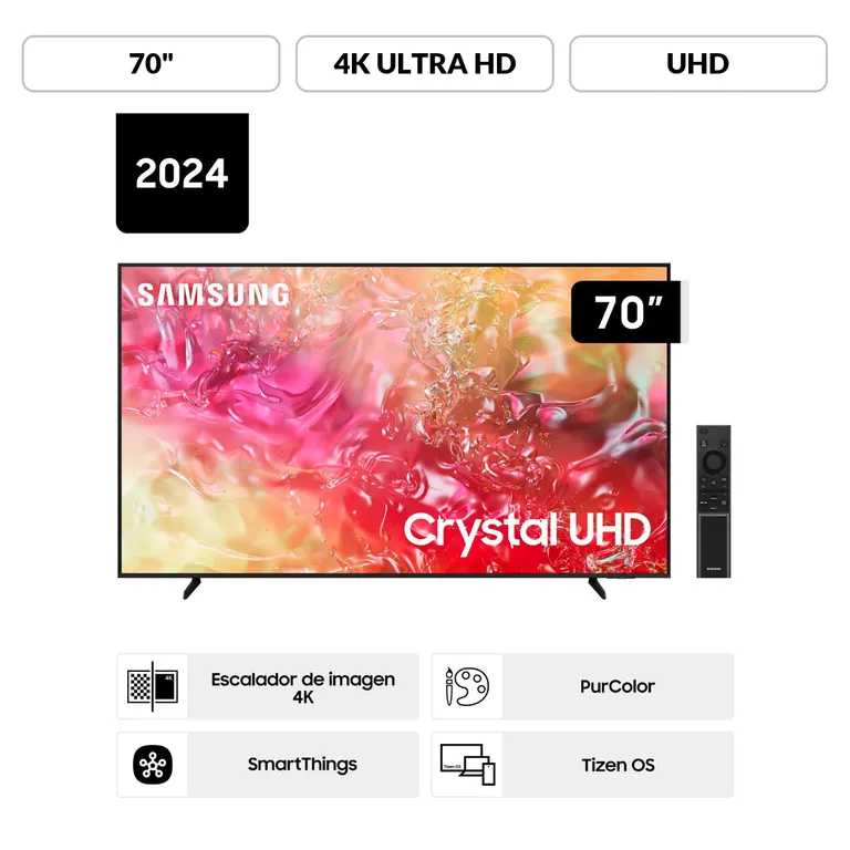 Televisor 70" Crystal Uhd Du7000 4k Tizen Os Smart Tv (2024) SAMSUNG | falabella.com