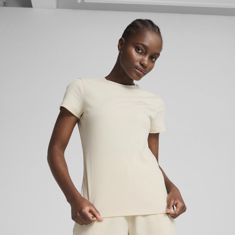 Polo Deportivo Mujer Ess Elevated Rib Tee PUMA | Falabella Perú