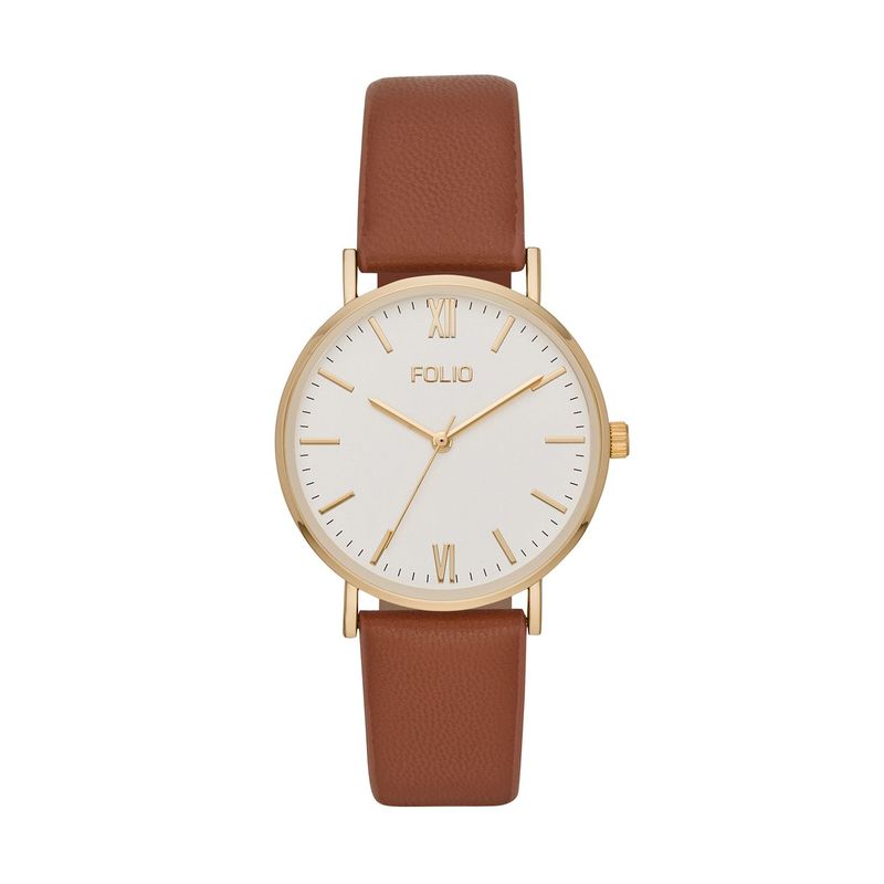 Reloj Folio De Mujer Correa En Poliuretano Marrón Análogo FOLIO ...