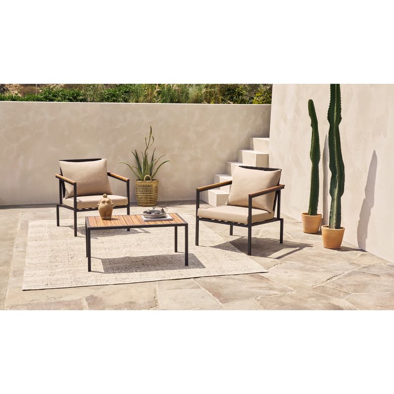 Juego De Sala De Terraza Milos 1-1 Cuerpos Con Mesa De Centro BASEMENT ...