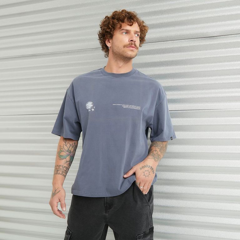 Polera Manga Corta Boxy Fit Algodón Hombre Denimlab DENIMLAB ...